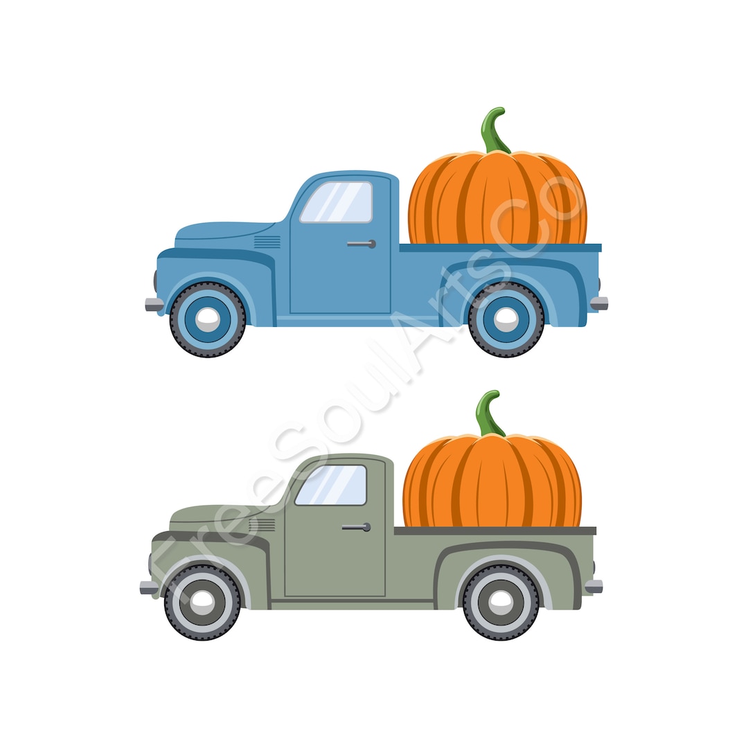 Pumpkin Truck Png. Retro Pickup Pumpkin Truck Png. Happy Thanksgiving ...