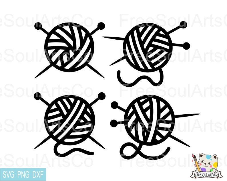 Yarn Svg. Yarn Ball Svg. Knitting Yarn Ball Needle Svg. - Etsy