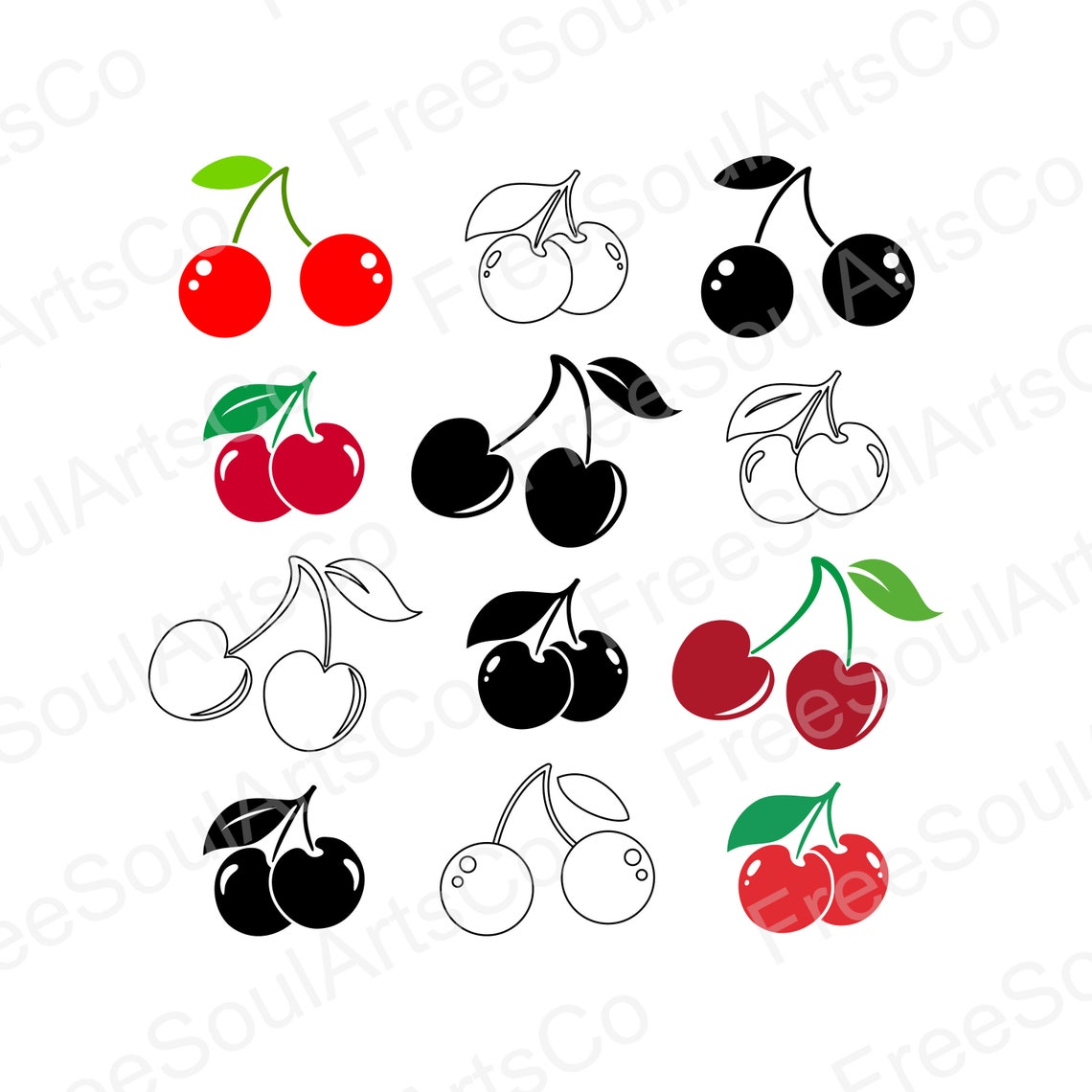 Cherry Svg. Cherry Svg Bundle. Cherries Svg. Fruits Svg. - Etsy