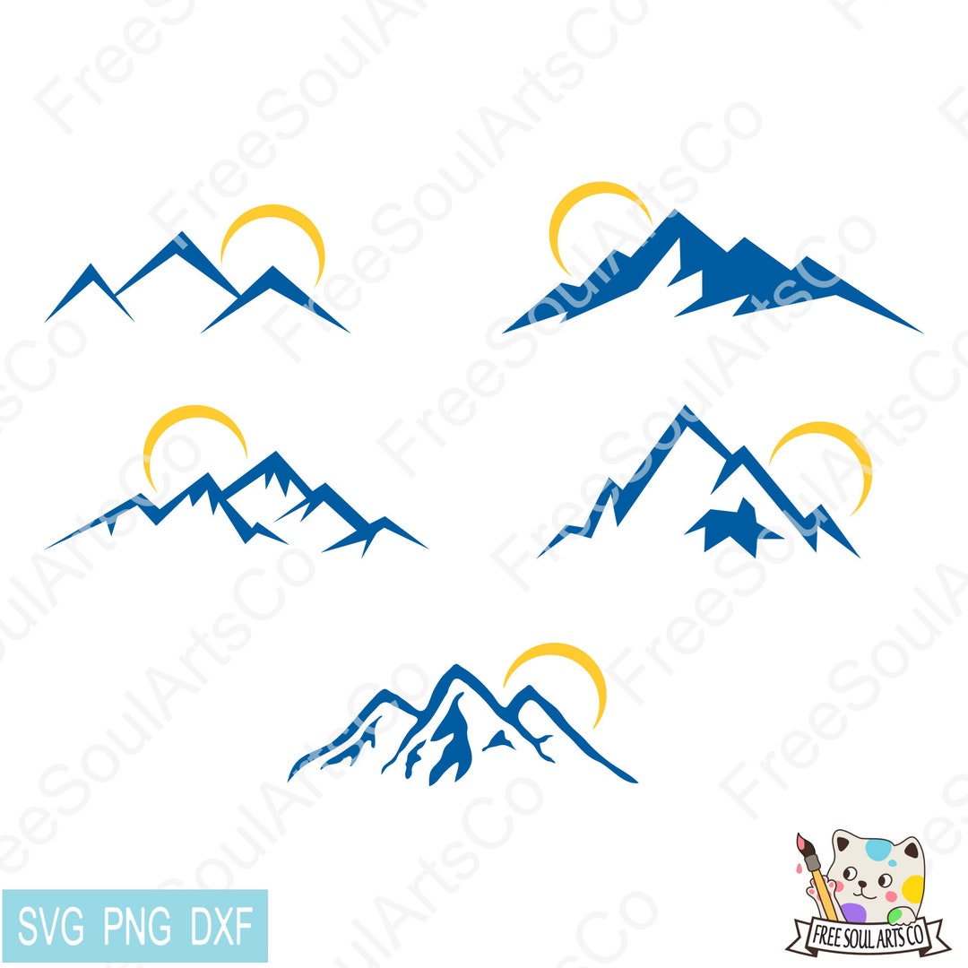 Mountains Svg. Mountains Svg Bundle. Mountains, Sun, Moon Svg ...