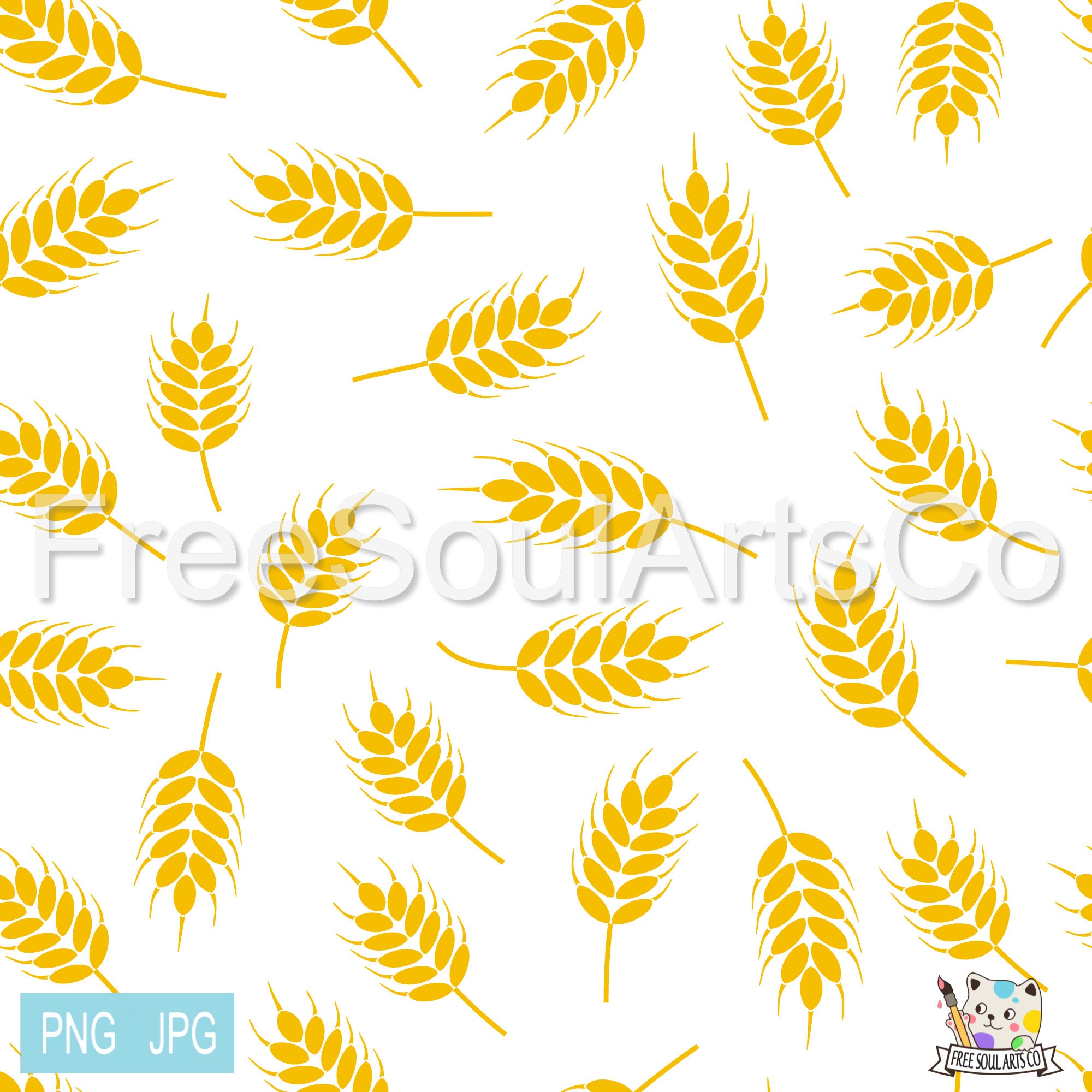 Wheat Png Jpg. Wheat Spikes. Yellow Wheat Background Seamless Pattern ...