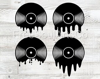 Vinyl Record Svg. Vinyl Record Bundle Svg. Melting Vinyl Record Svg ...