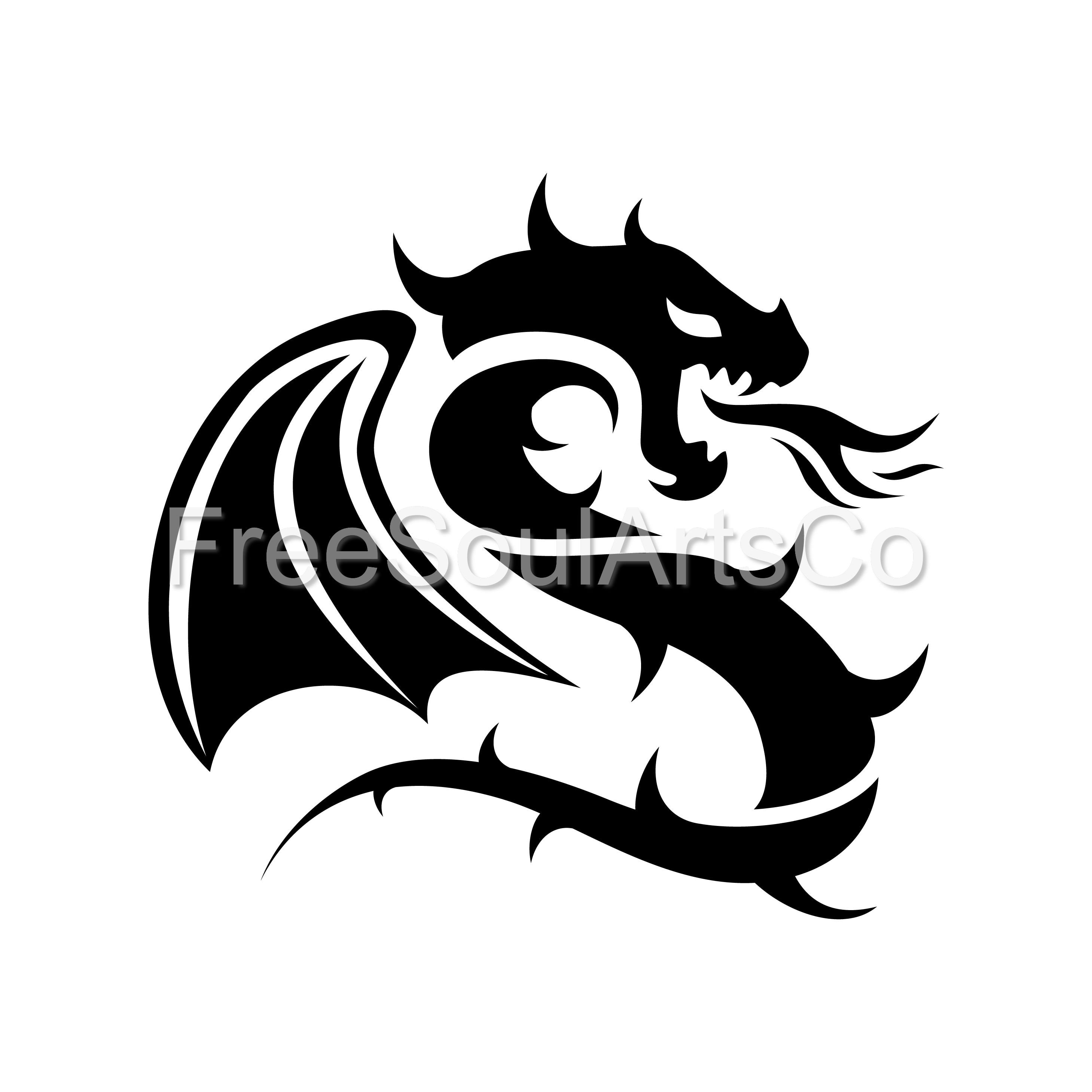 Dragon Svg. Dragon Svg Silhouette. Dragon Clipart. Fire - Etsy