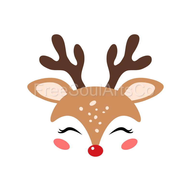 Reindeer Svg. Red Nose Rudolph Svg. Christmas Svg. Reindeer - Etsy