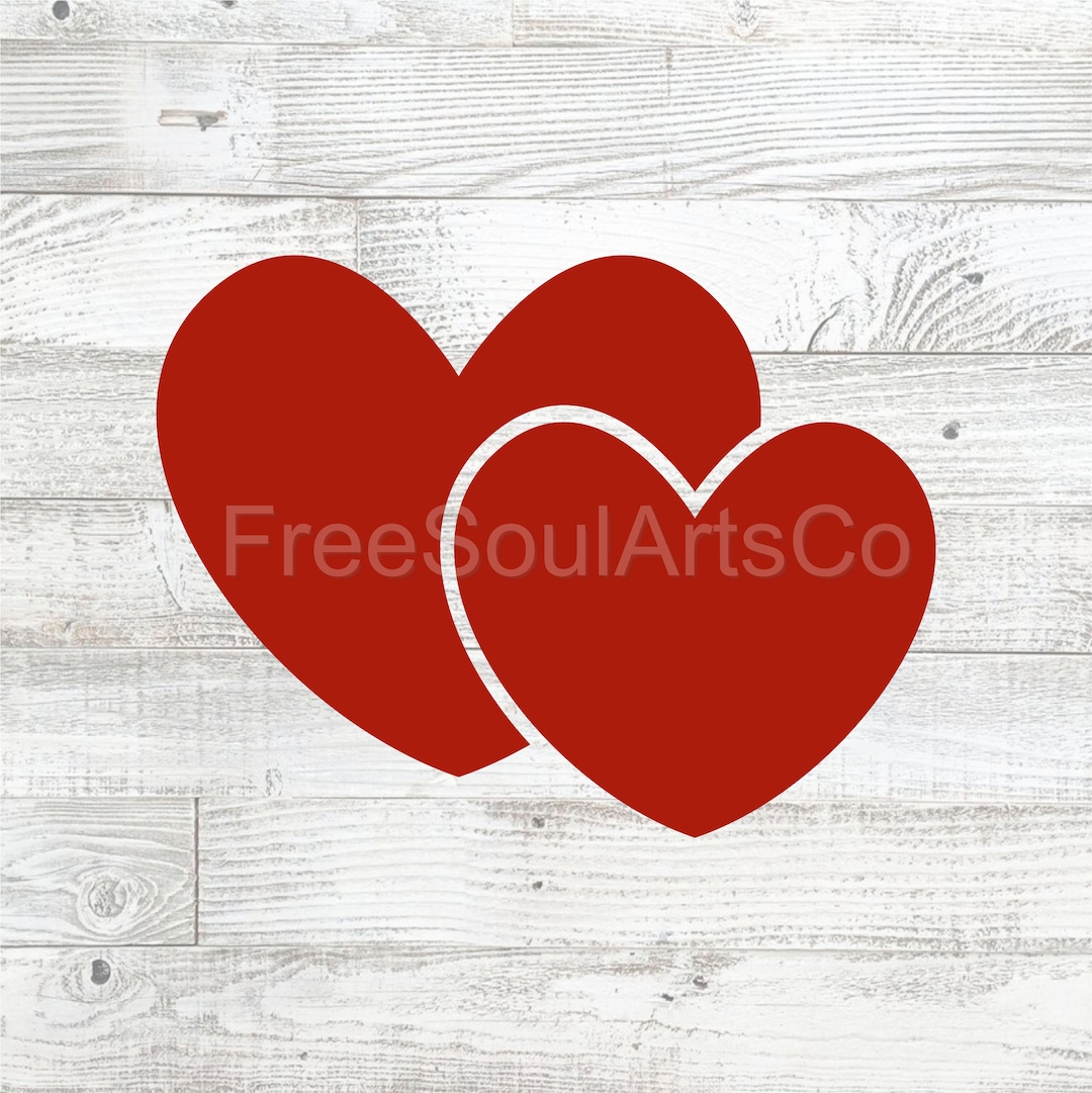 Happy Valentines Day Svg. Valentines Heart Svg. Valentine Double Heart ...