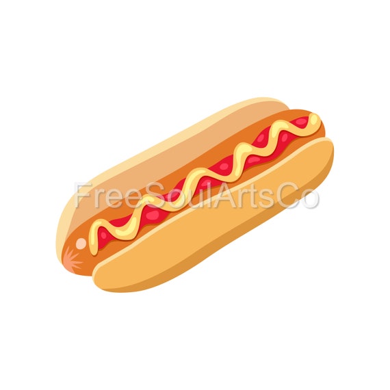Hotdog Png. Hotdog Digital Design. Fast Food Clipart. - Etsy