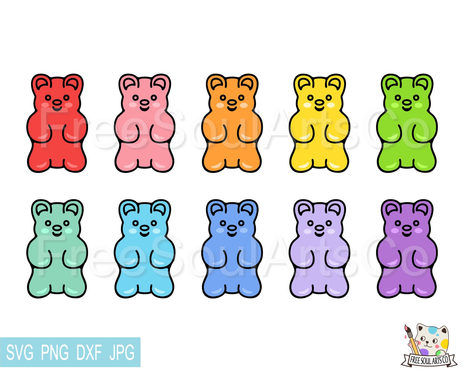 Gummy Bear Bundle Svg. Gummy Jelly Bear Svg. Gummy Bear Clipart. Gummy ...