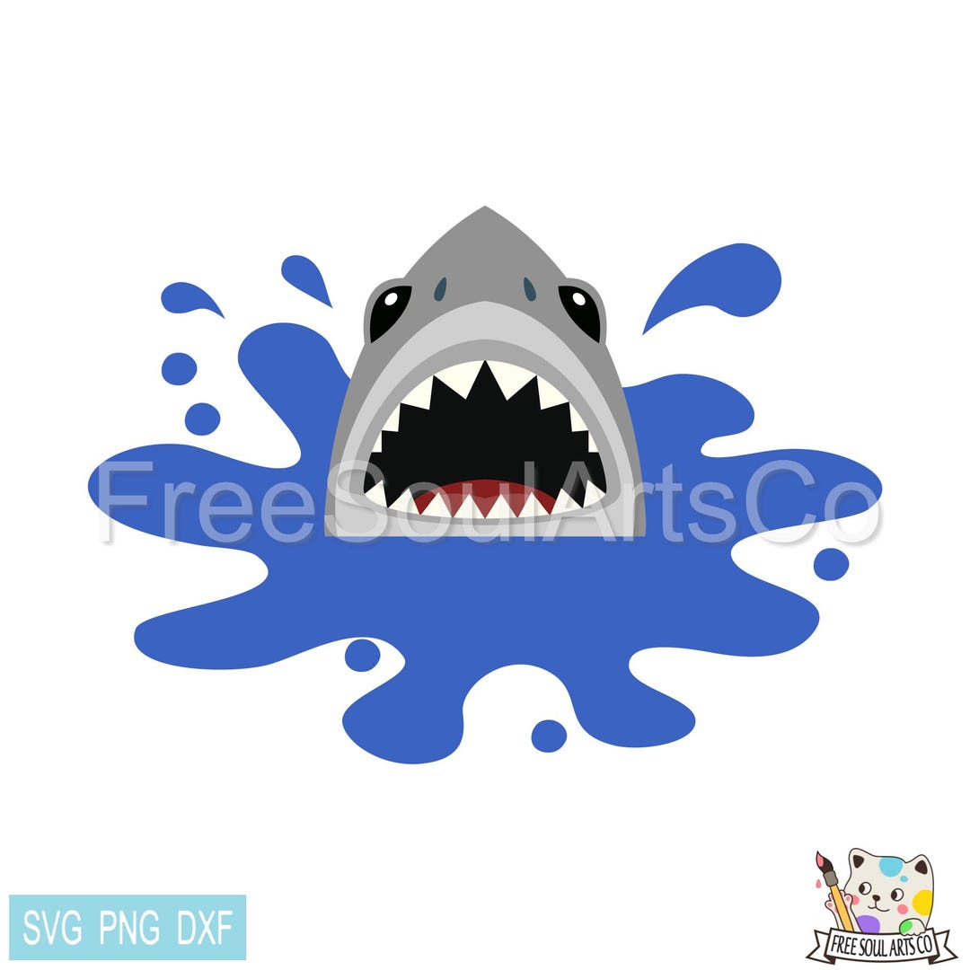 Shark Svg. Shark Head Svg. Shark With Water Splash. Sea Animal. Ocean ...