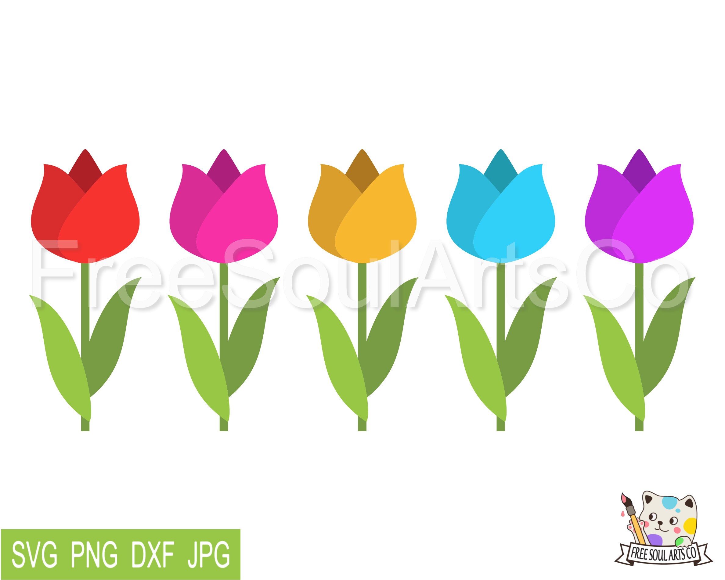 Tulip Svg Bundle. Spring Flower Tulip Svg. Tulip Flowers Svg. Floral ...
