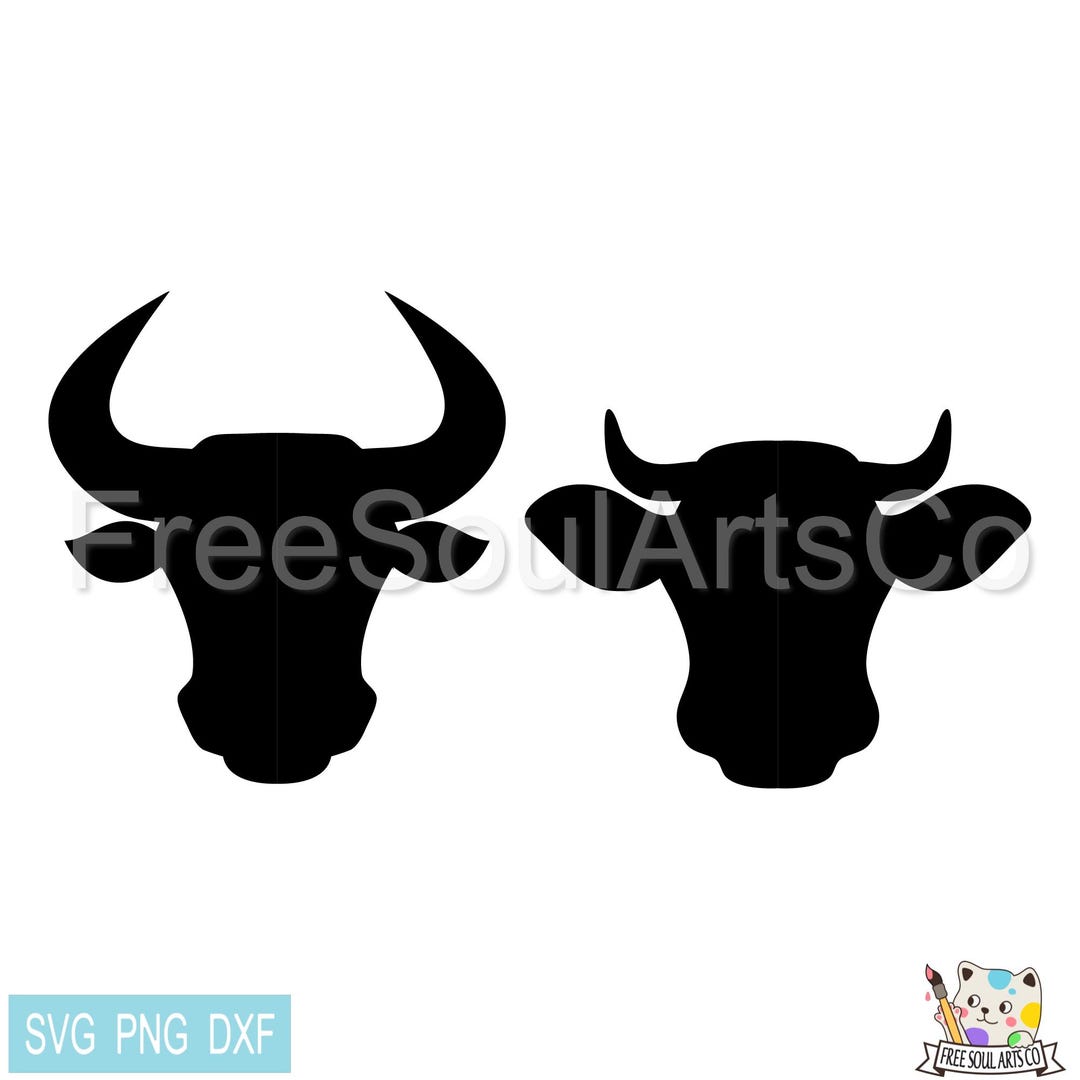 Cow Head Svg. Bull Head Svg. Farm Animals. Cow Bull Silhouette. Cow ...