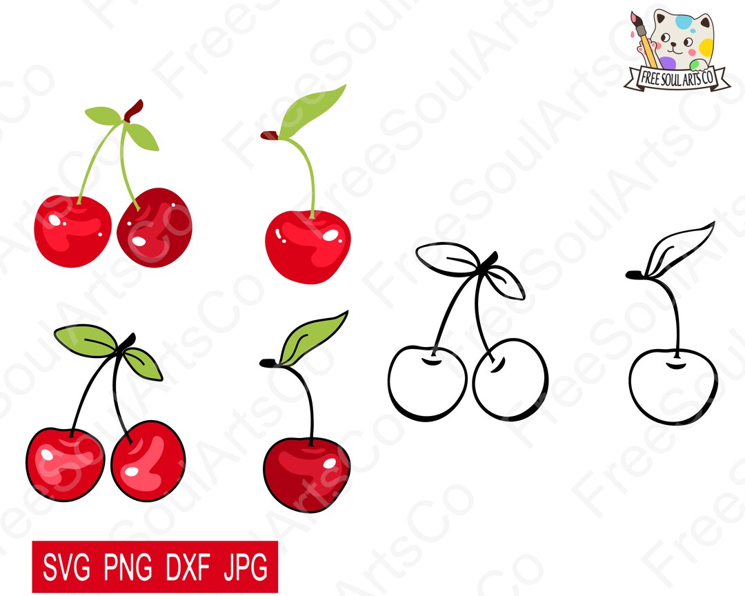Cherry Svg. Cherry Svg Bundle. Red Cherries Svg. Fruits Svg. Summer ...