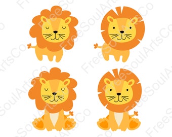 Cute Baby Lion SVG Cut File for Cricut and Silhouette. Digital Clipart ...