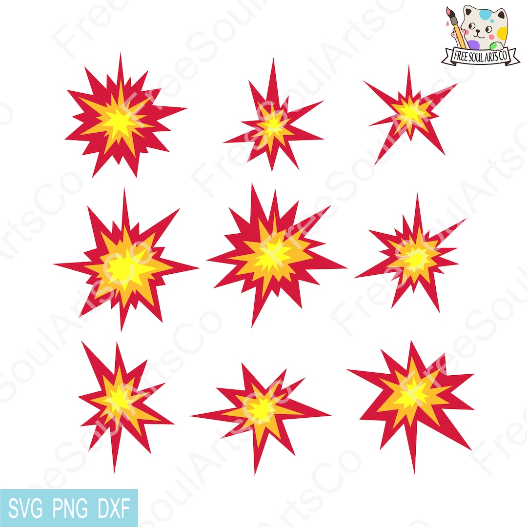 Explosion Svg Bundle. Bomb Icon Svg. Comic Book Bomb Explosion. Callout ...