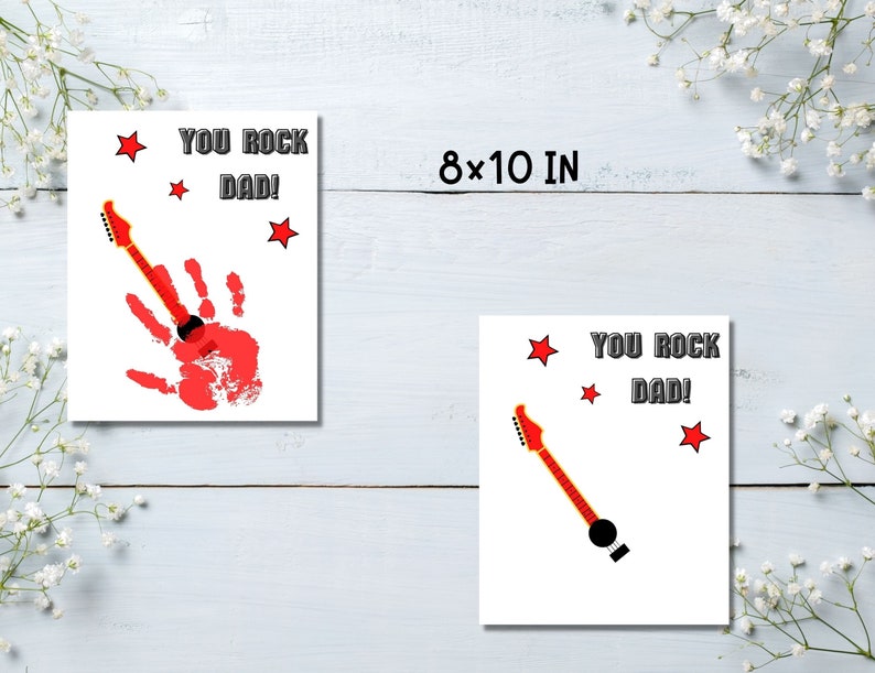 Father's Day Craft, DIY Craft, Handprint Art Craft, You Rock Dad, Gift ...