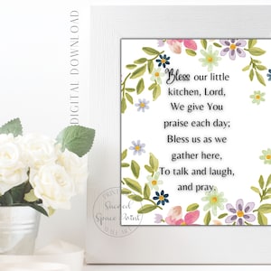 Bless Our Little Kitchen, Kitchen Blessing, Kitchen Prayer, Wall Art - Etsy