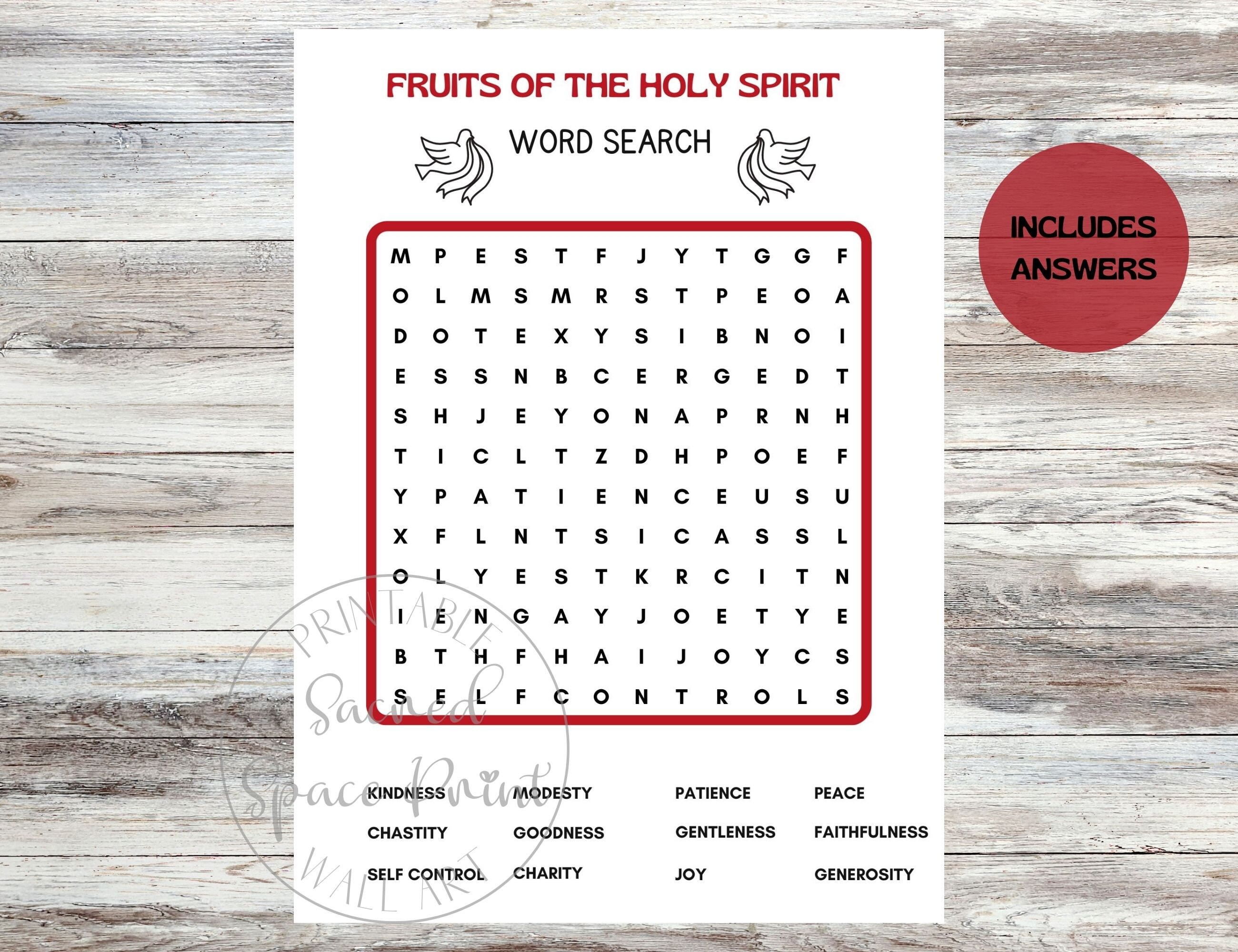 Word Search Game, Fruits of the Holy Spirit, Word Search, Games for ...