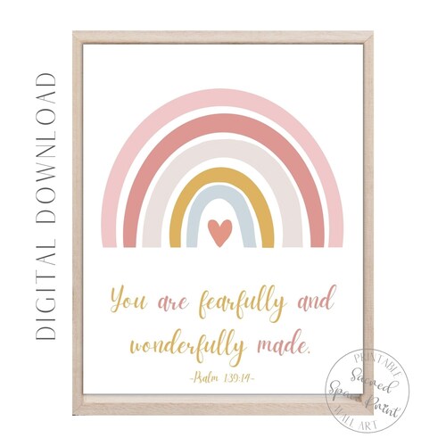 Fearfully and Wonderfully Made Wall Print Nursery Decor - Etsy