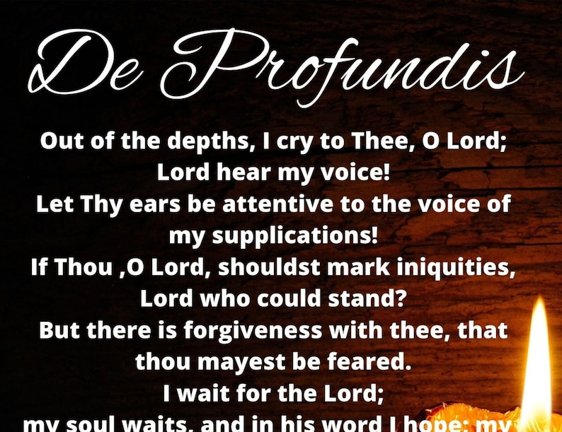 De Profundis, Psalm 129, Purgatory Prayer - Etsy