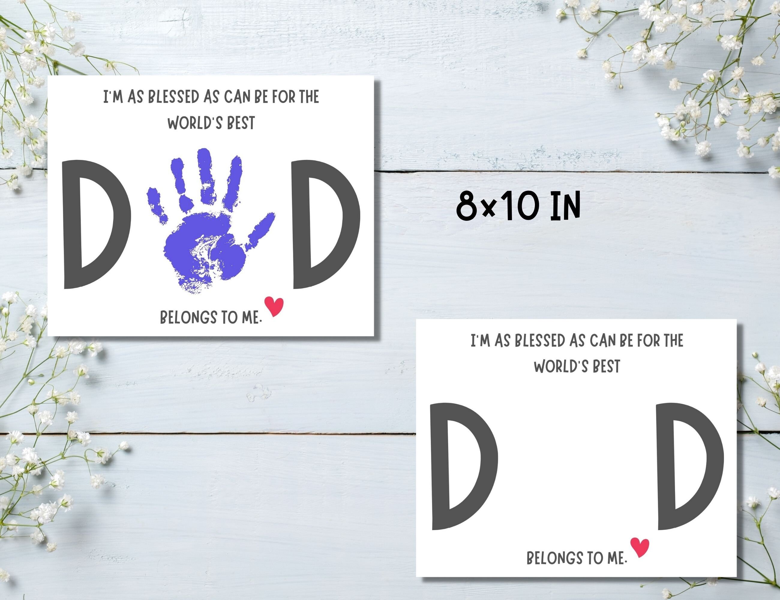 Handprint Art Gift for Dad, Gift for Dad, DIY Kid Craft, Baby Handprint ...