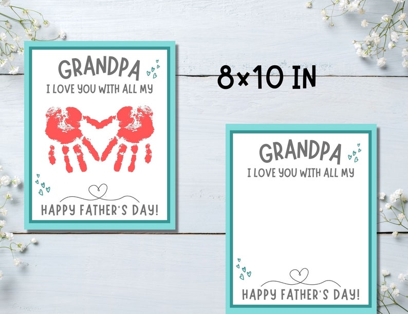 Handprint Art Gift for Grandpa, Gift for Grandpa, DIY Kid Craft, Baby ...