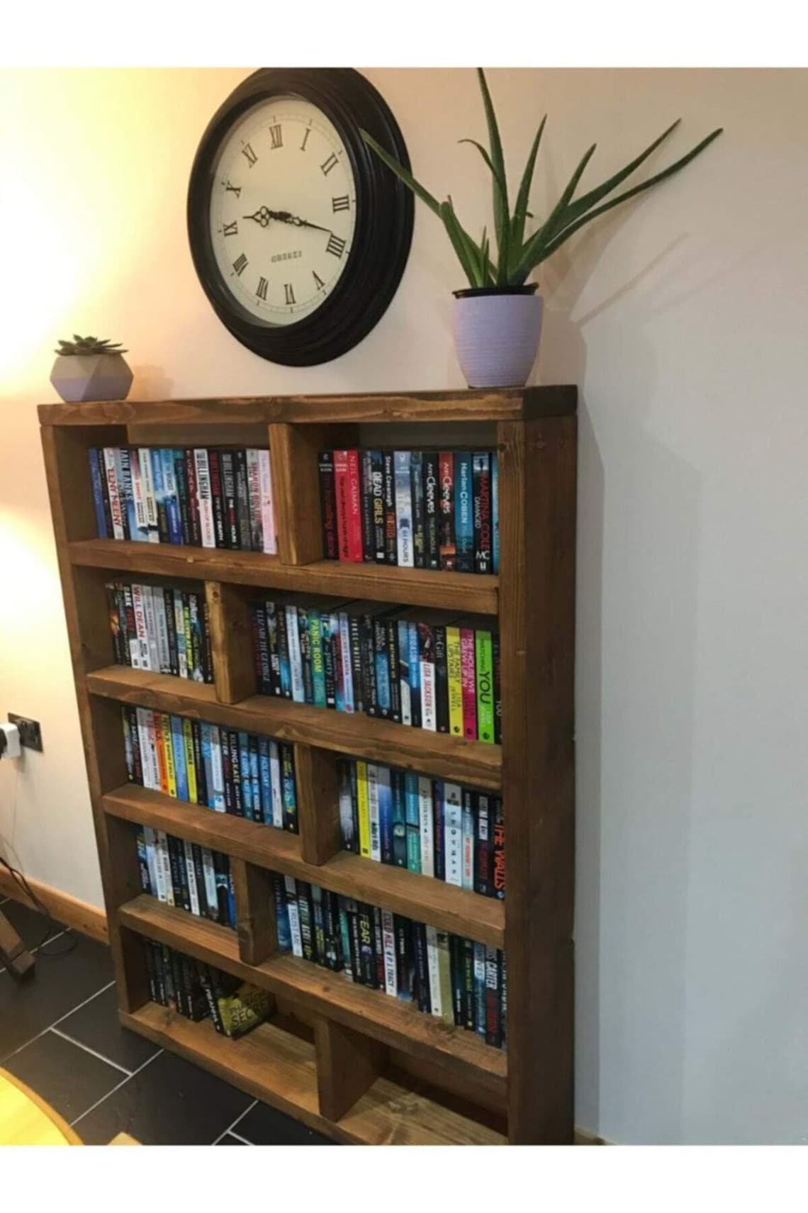 Customizable Solid Wood Bookcase Wooden Rustic Design - Etsy