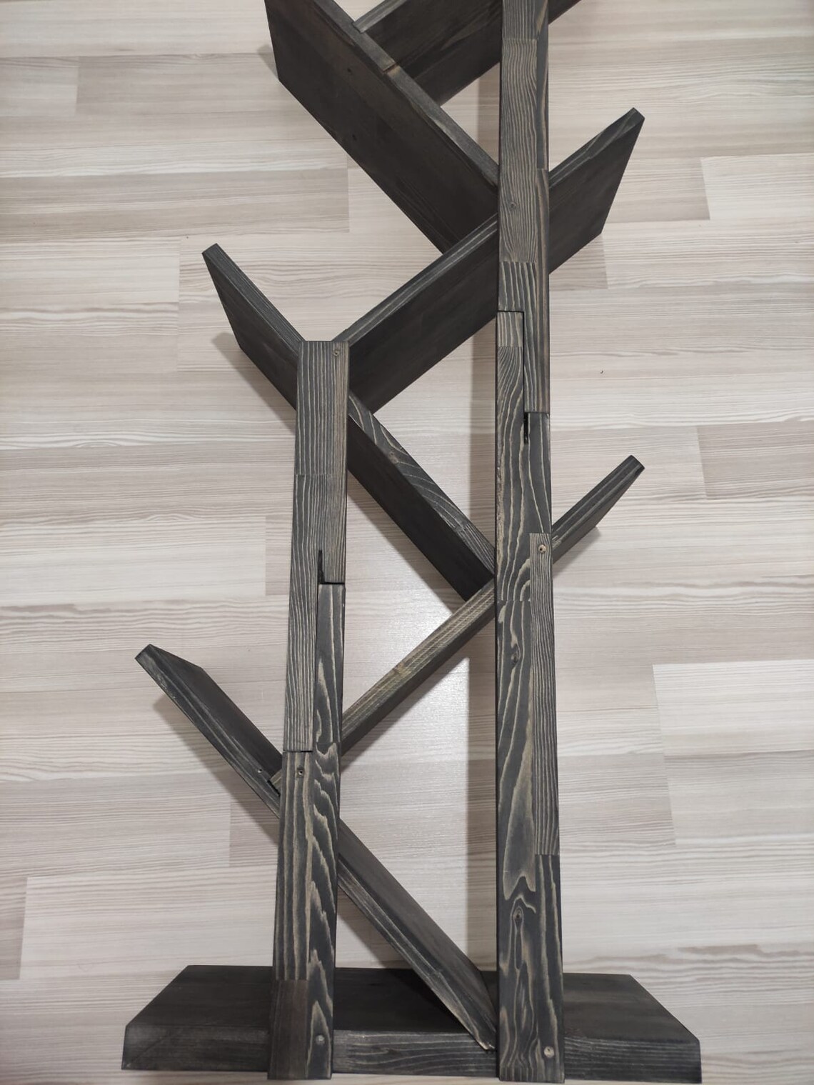 Unique Wooden Bookshelf Rustic Tree Bookcase Decorative - Etsy