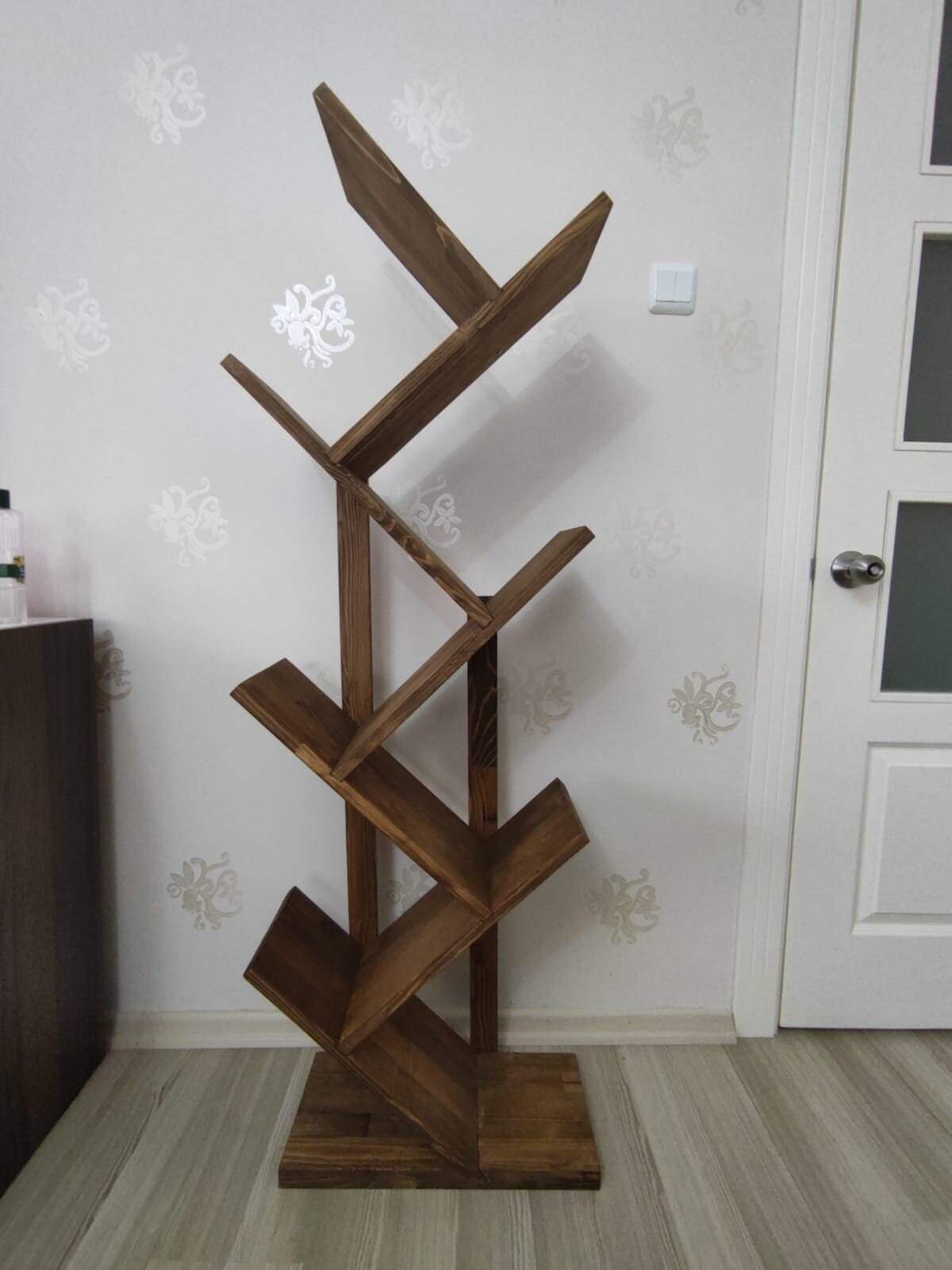 Unique Wooden Bookshelf Rustic Tree Bookcase Decorative - Etsy