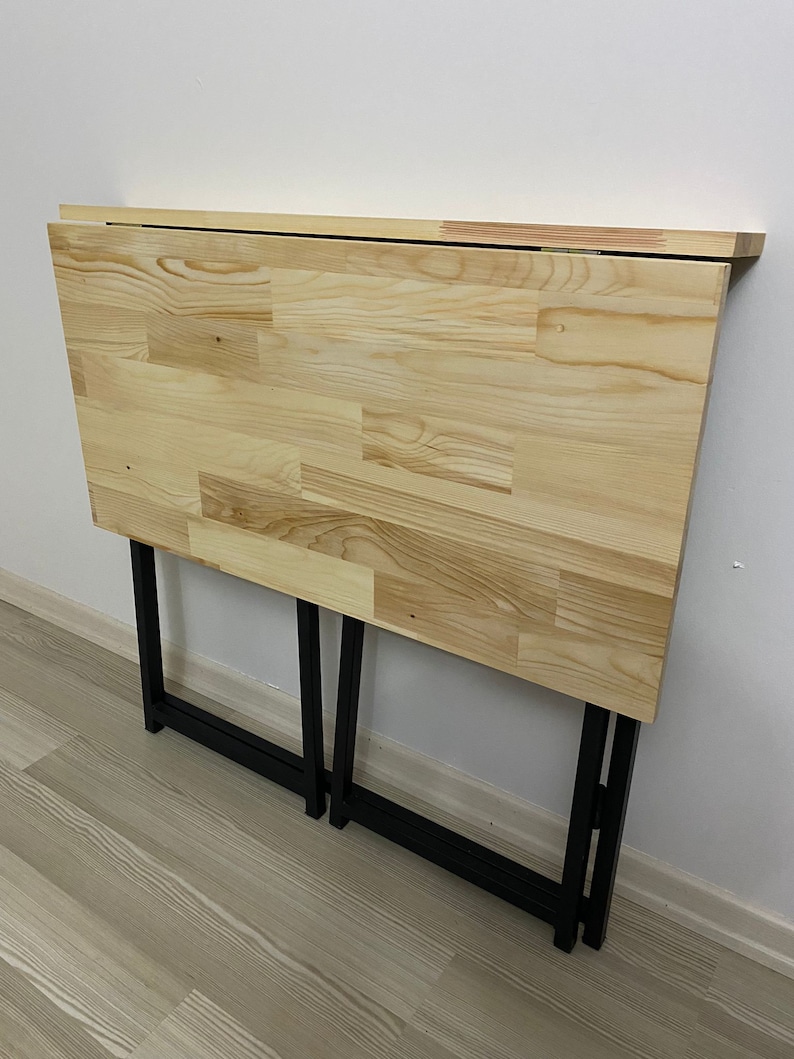 Solid Wood Foldable Murphy Table Wooden Portable Desk - Etsy