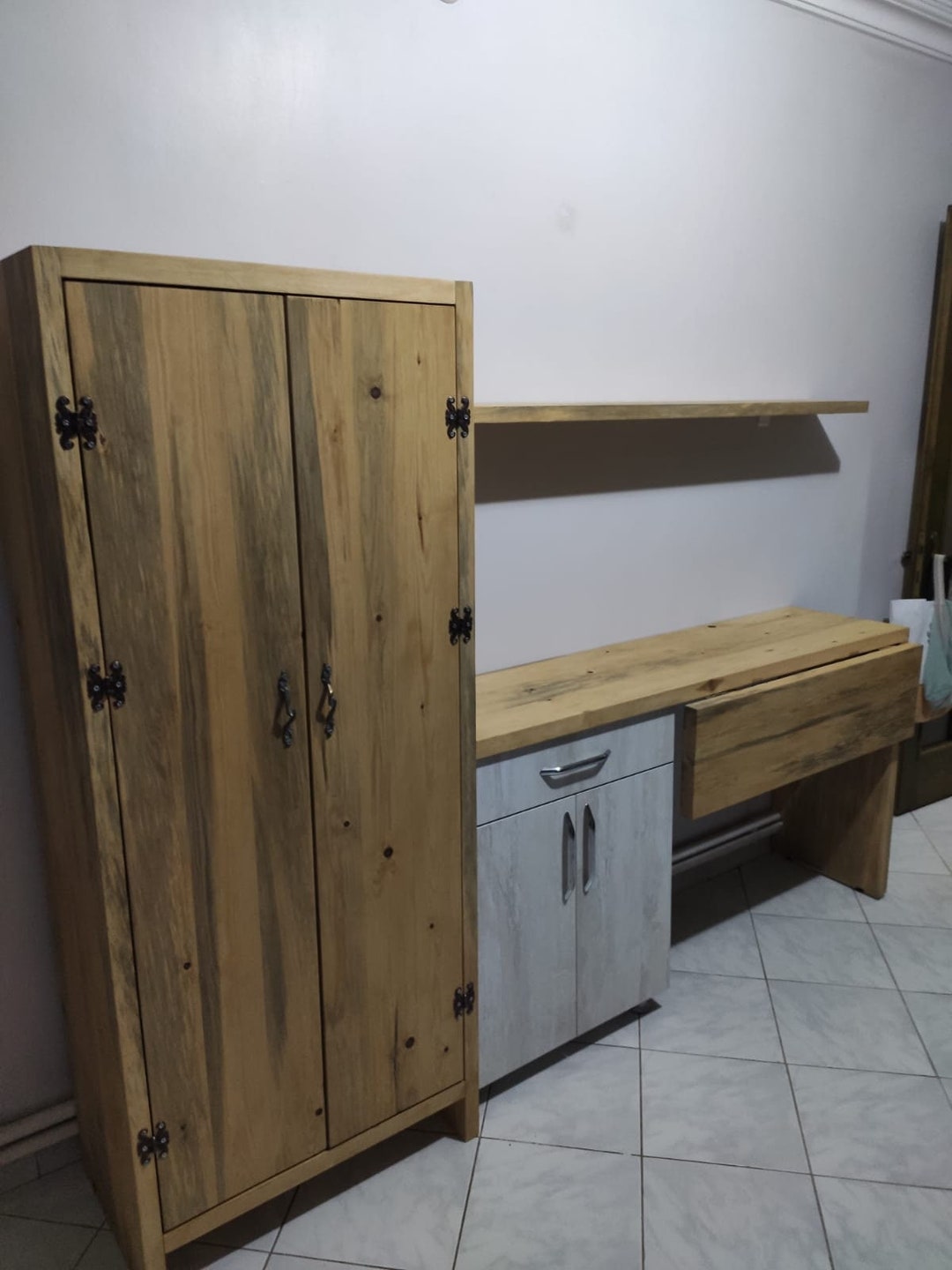 Custom Solid Wood Wardrobe: Rustic Bedroom Furniture Set - Etsy