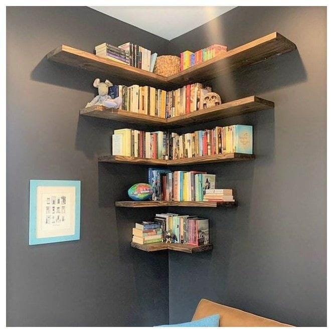 Customizable Floating Corner Rack Personalized Wooden Wall Mounted Shelf Solid Wood Wall Rack Design Corner Shelving Units Etsy UK