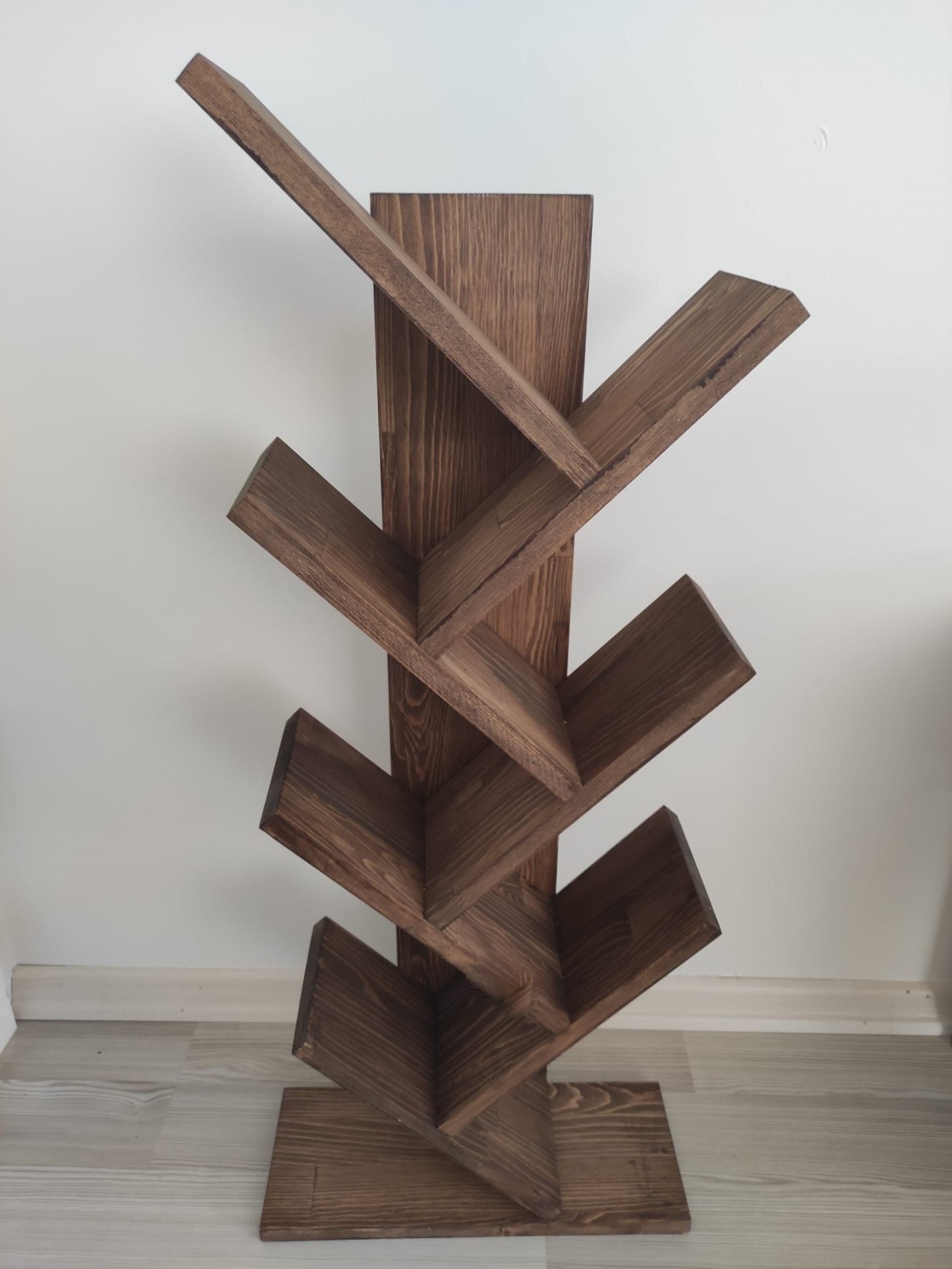 Desktop Mini Bookcase Solid Wood Tree Bookshelf Decorative - Etsy