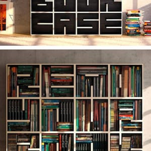 Customizable Design Bookshelf - Decorative Wooden Bookcase - Solid Wood ...