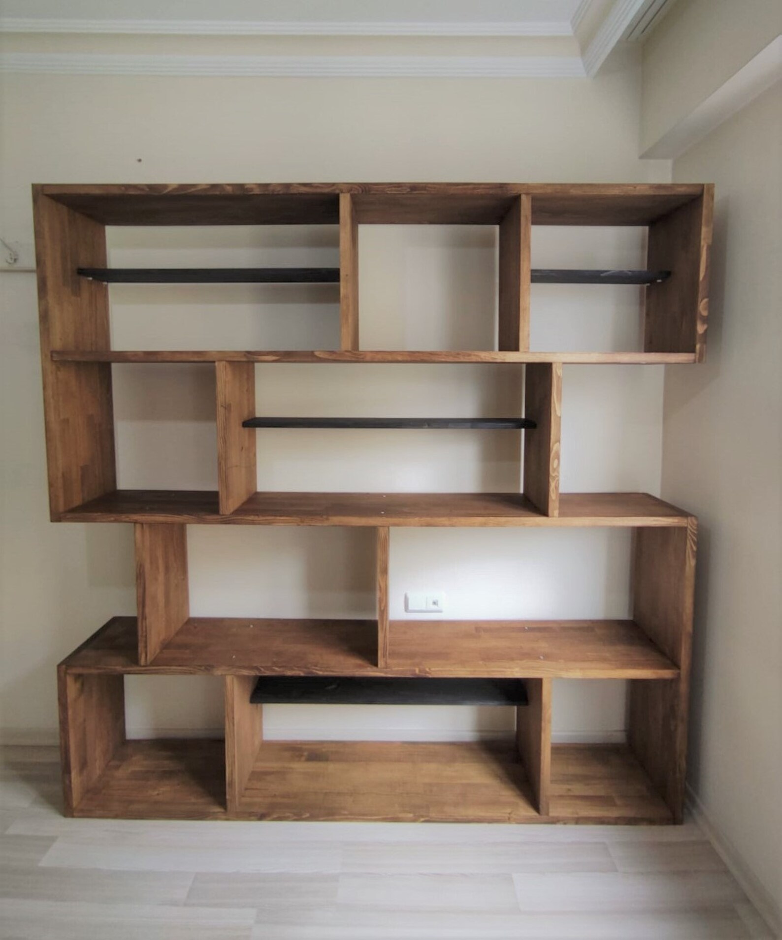 Large Solid Wood Bookshelf Massive Wooden Decorative | Etsy