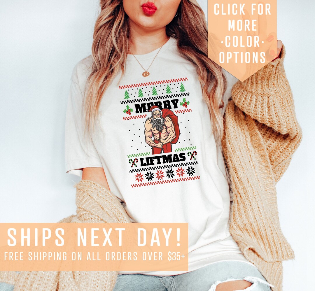 Merry Liftmas Shirt for Christmas, Christmas Workout Shirt, Santa ...