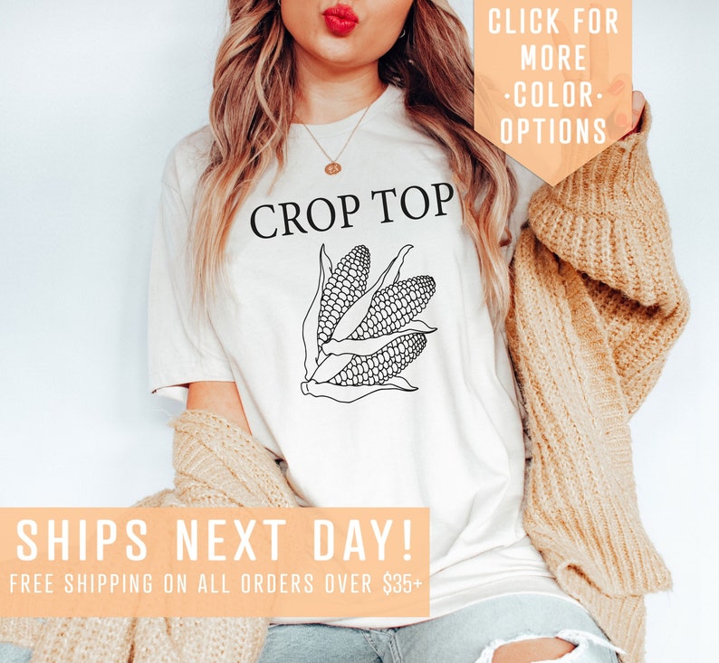 Crop Top Corn Shirt Gift for Farm Girl, Corn Sweatshirt, Farm Life ...