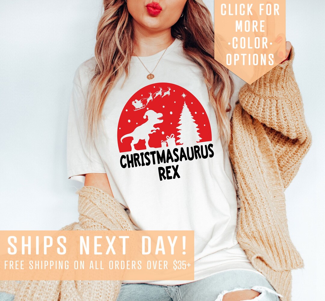 Christmasaurus Rex Shirt Gift for Christmas Kids Dinosaur - Etsy