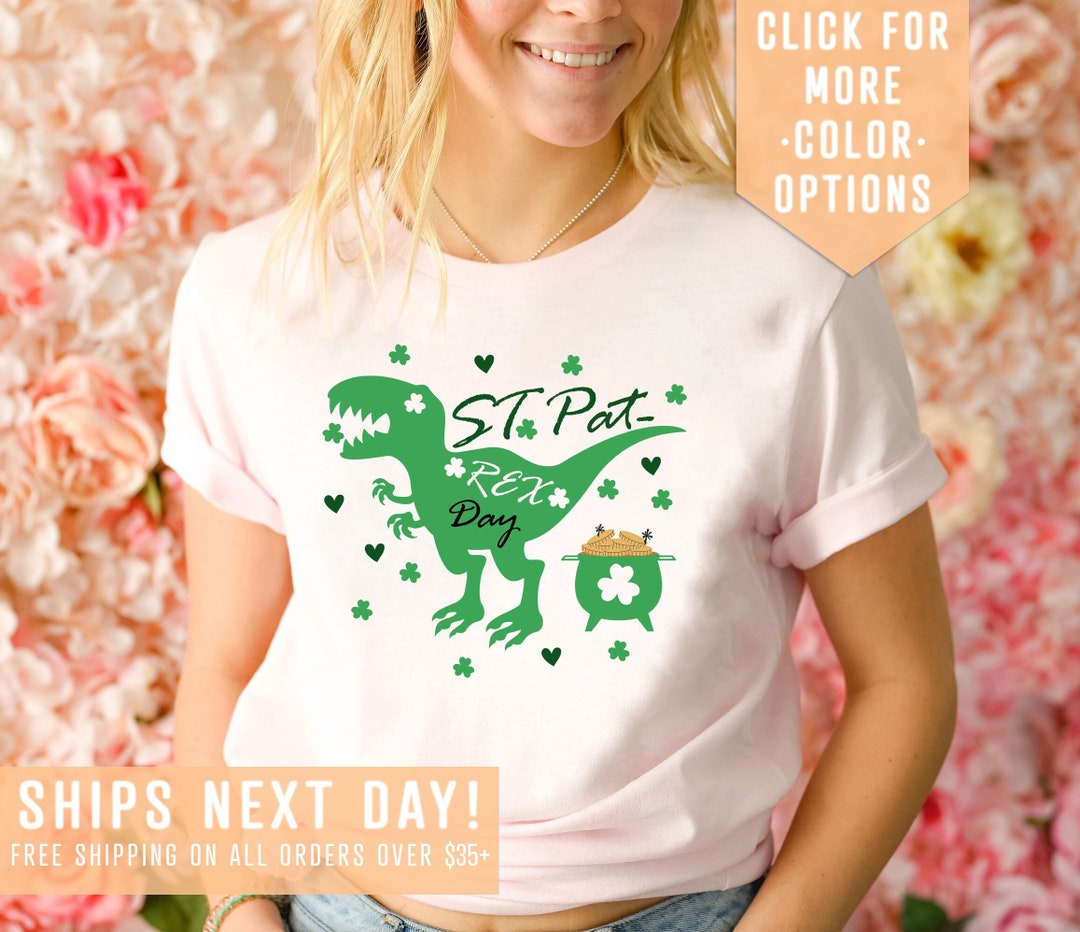 St. Patrex Day Shirt Gift for Kids, Dinosaur Shirt, Kids Saint Patrick ...