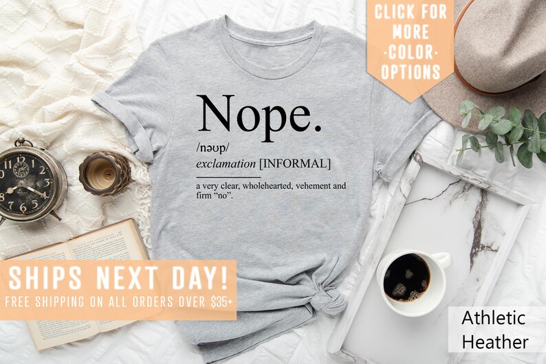 Nope Definition Shirt Gift Introvert Friends, Say No Shirt, Nope Word T ...