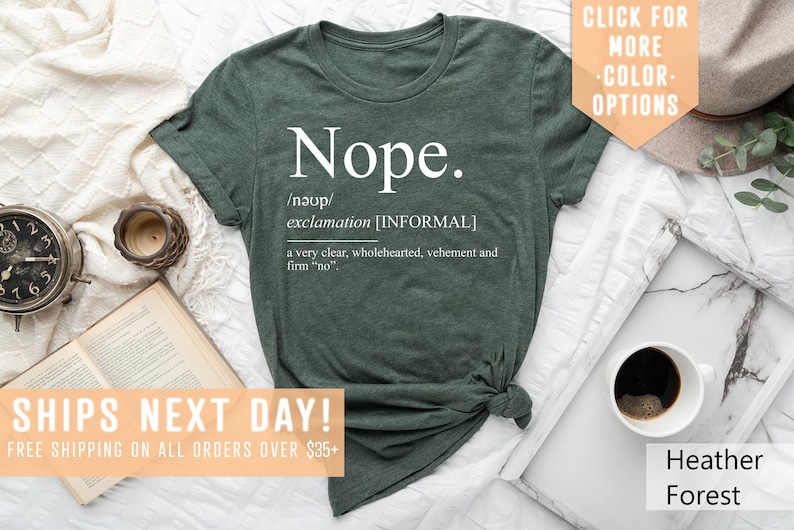 Nope Definition Shirt Gift Introvert Friends, Say No Shirt, Nope Word T ...