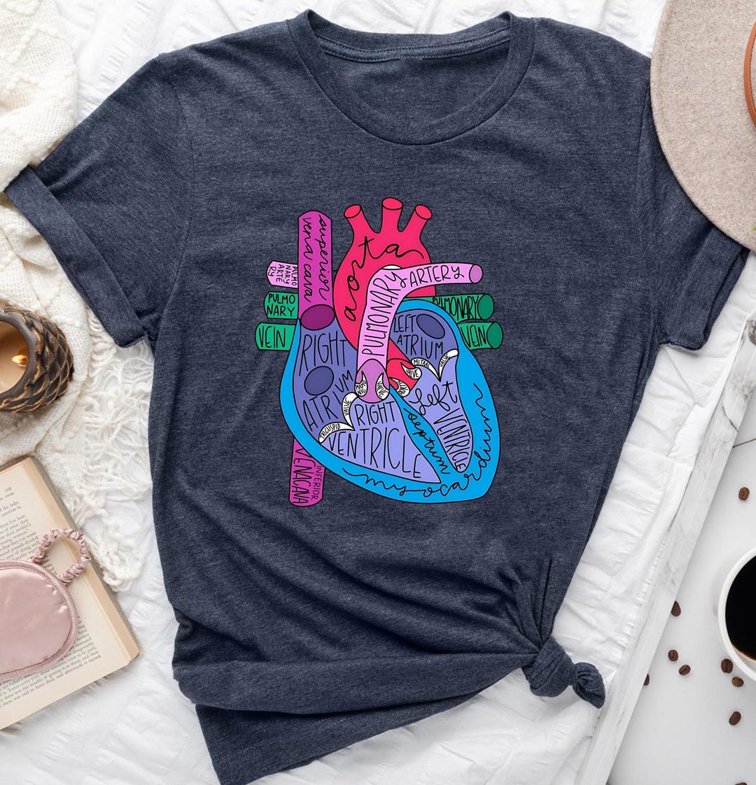 Heart Anatomy - Cardiac Nursing T Shirt - Etsy