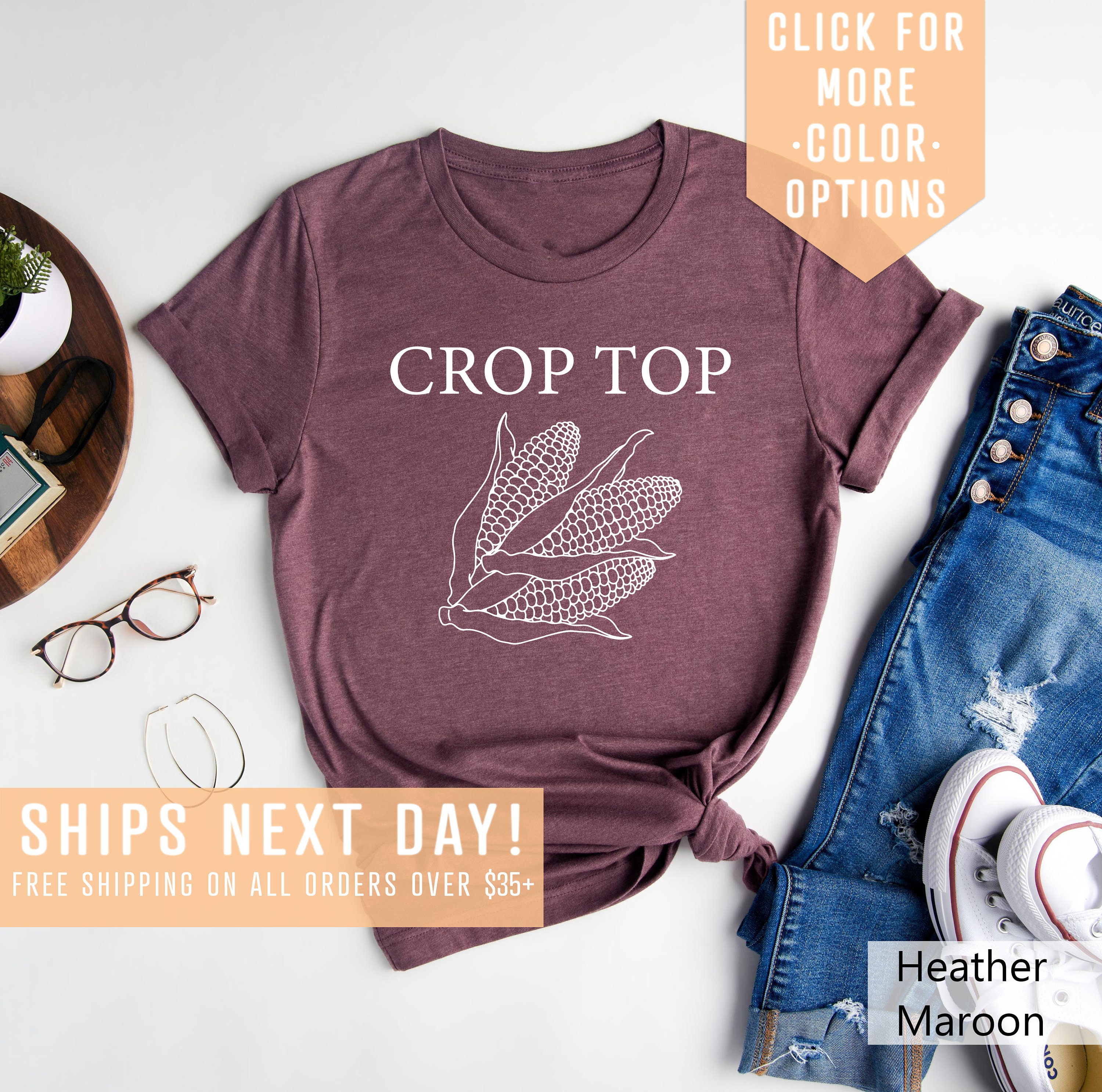 Crop Top Corn Shirt Gift for Farm Girl, Corn Sweatshirt, Farm Life ...