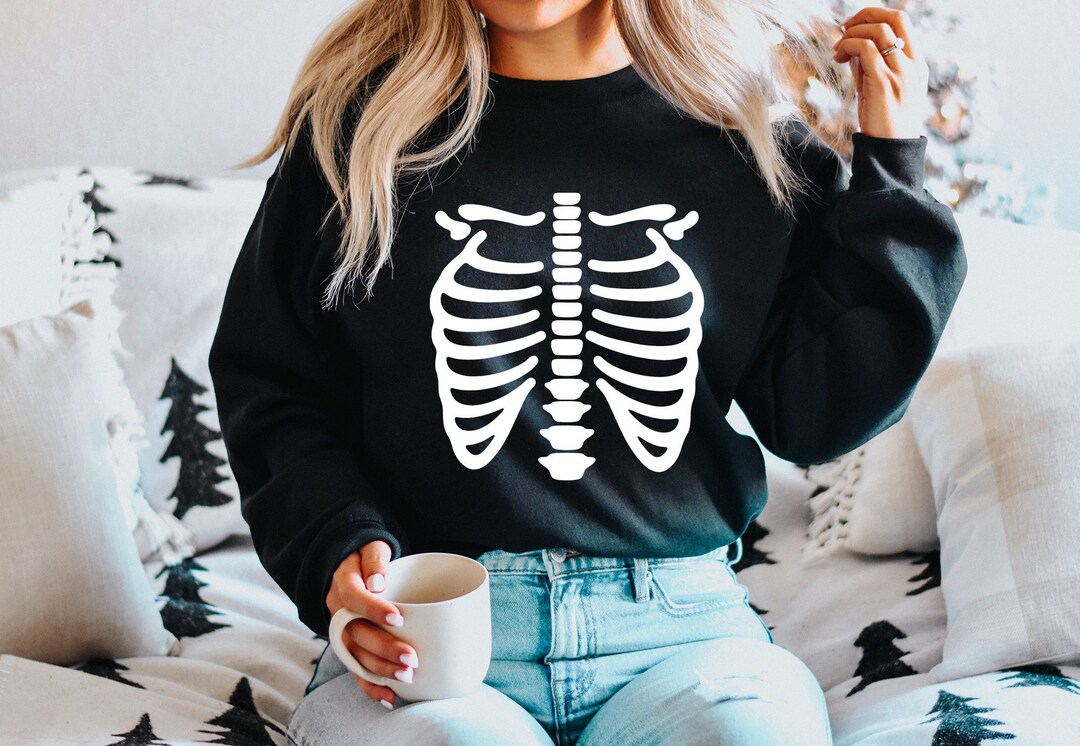 Bones Rib Cage Shirt Gift for Halloween, Skeleton Chest Shirt, Gothic ...