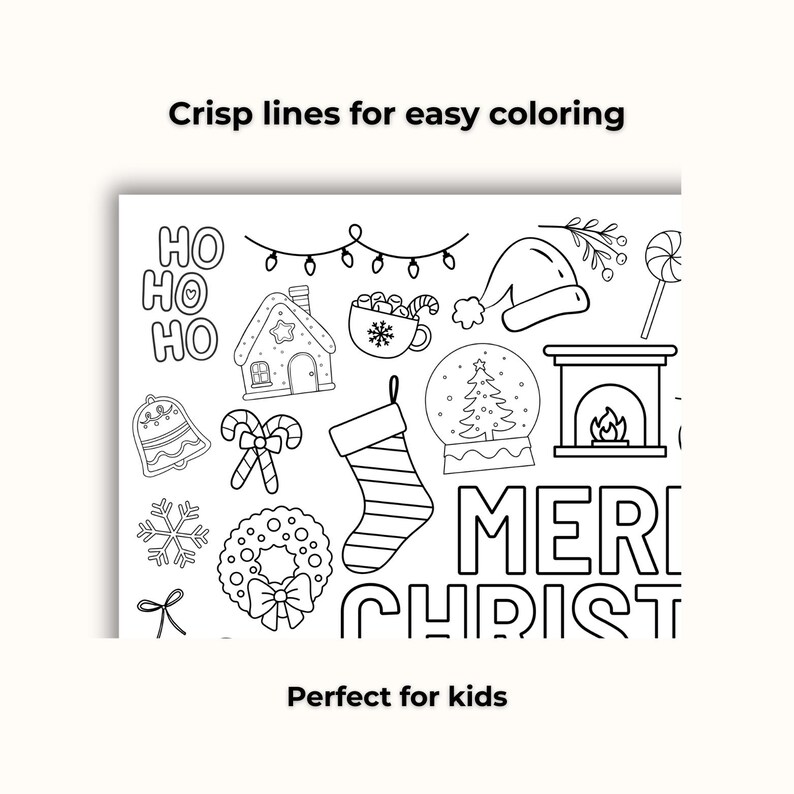 Christmas Coloring Poster: Large Festive Holiday Activity (digital ...
