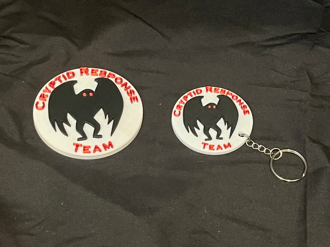 Cryptid Response Team Mothman Bigfoot Alien Keychain or Badge - Etsy