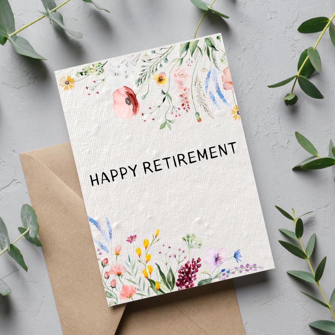 Plantable Seeded Retirement Card for Female, Female Retirement Card ...