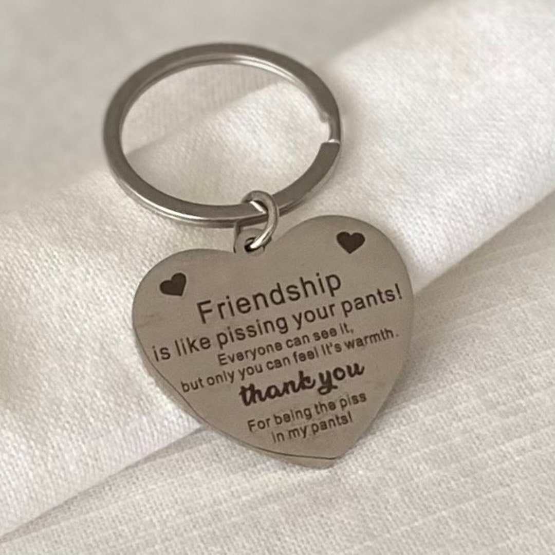 Friendship Quote Keyring Gift, Funny Stocking Filler for Bestie, Silver ...