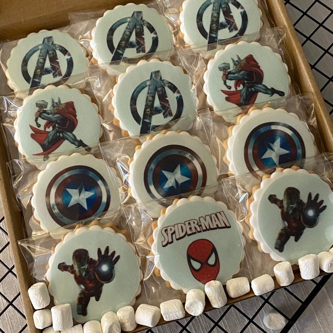 Avengers Assemble Birthday Party Biscuits | Fun Avengers Superhero ...