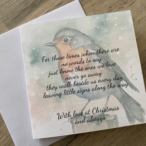Sympathy Robin Poem Christmas Card, Sympathy Robin Personalised ...