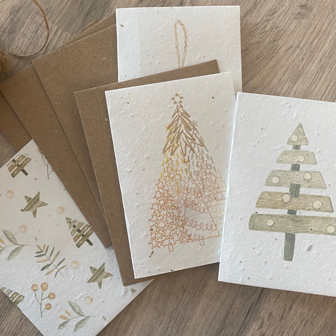 Rustic Christmas Tree Wildflower Plantable Seeded Card, Christmas Card ...