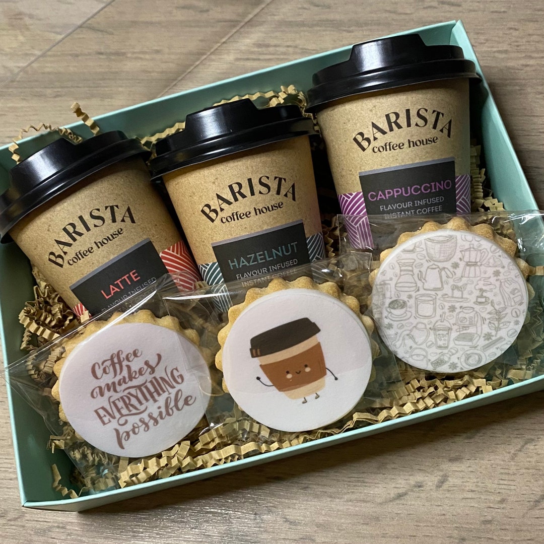 Personalised Coffee & Biscuits Gift Box, Coffee Hamper, Coffee Lover ...